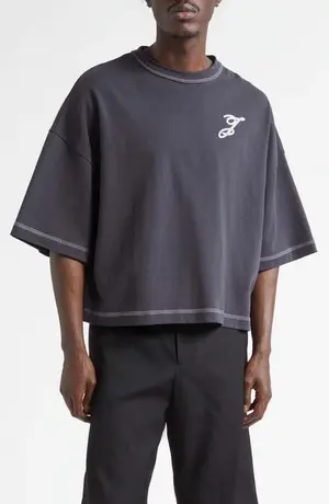Jacquemus Le T-shirt Letro Embroidered Monogram T-shirt