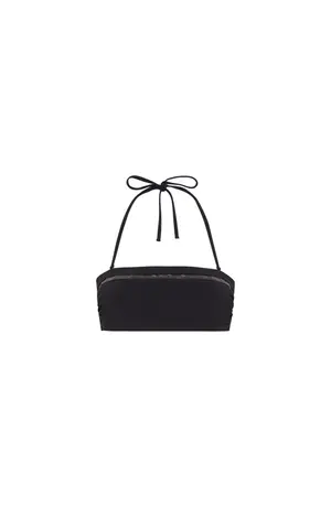 Brunello Cucinelli Bandeau Bikini Top With Monili - Black