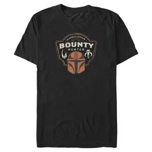 STAR WARS: THE MANDALORIAN AND GROGU Star Wars The Mandalorian And Grogu Bounty Hunter Logo T Shirt - Black