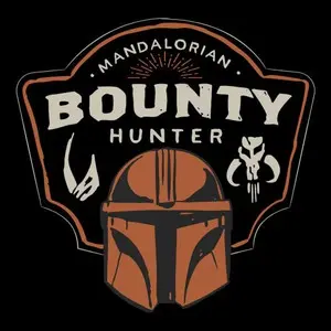 STAR WARS: THE MANDALORIAN AND GROGU Bounty Hunter Logo Short Sleeve Graphic T-shirt