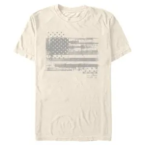 LOST GODS Monochromatic American Flag Short Sleeve Graphic T-shirt - Beige