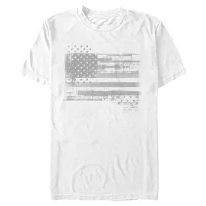 LOST GODS Monochromatic American Flag Short Sleeve Graphic T-shirt - White