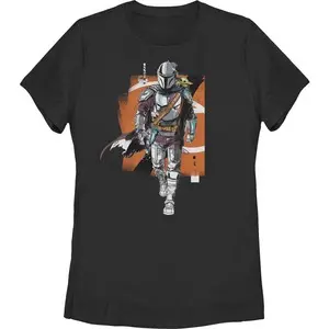 STAR WARS: THE MANDALORIAN AND GROGU Artistic Graphic T-shirt - Black