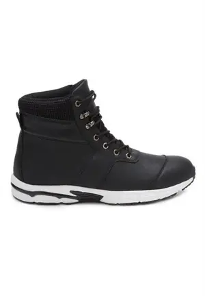 KINGSIZE Water-resistant Lace-up Sneaker Boots - Black