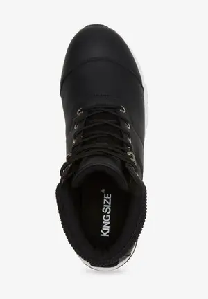 KINGSIZE Water-resistant Lace-up Sneaker Boots - Black