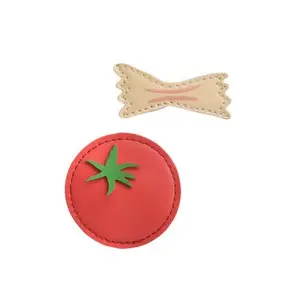 JOLLITY & CO Pasta And Tomato Vegan Leather Hair Clip Set - Assorted Pre-pack