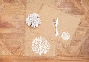 C&F HOME Nature Coral Fringed Woven Machine Washable Table Runner 14" X 72