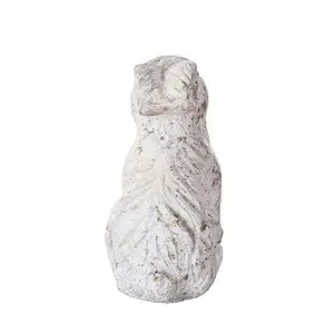 GALLERIE II Vintage White Cement Sitting Easter Bunny Figurine 4.72
