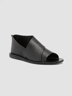 Officine Creative Itaca 046 Leather Peep-toe Shoes - Black