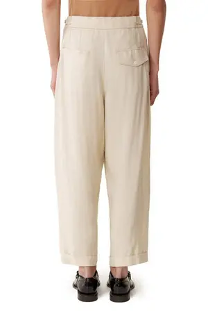 LANVIN Viscose Relaxed Fit Trousers - Milk