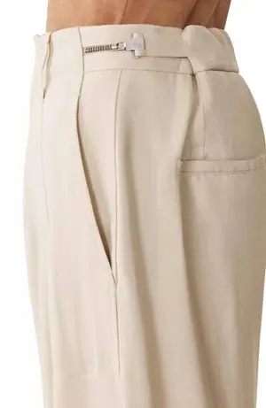LANVIN Viscose Relaxed Fit Trousers - Milk