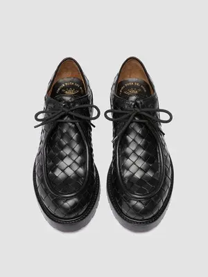 Officine Creative Boss 015 Woven Leather Derby Shoes