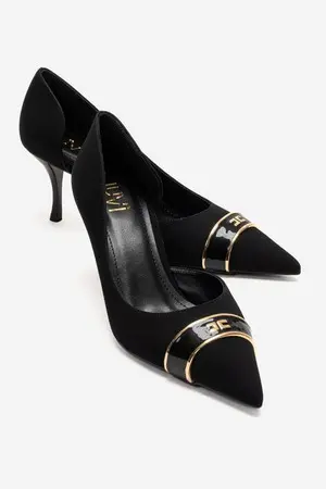 PROLOGUE SHOES Kendra Pointed Toe Stiletto Pumps - Black