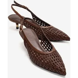 PROLOGUE SHOES Orelis Kitten Heel Pump Brown