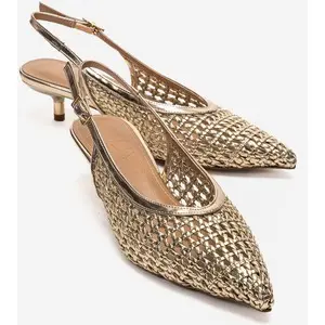 PROLOGUE SHOES Orelis Kitten Heel Pump - Gold