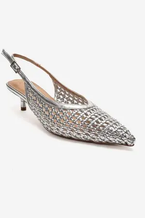 PROLOGUE SHOES Orelis Kitten Heel Pump - Silver