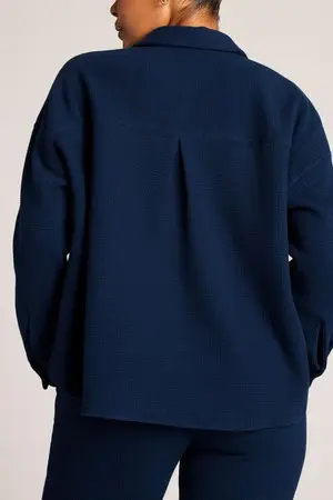 NEGATIVE UNDERWEAR Waffle Knit Shirt Jacket