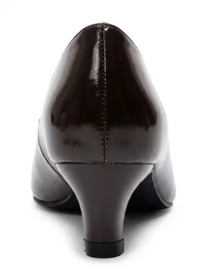 PROLOGUE SHOES Versay Pointed Toe Kitten Heel Pumps - Dark Brown