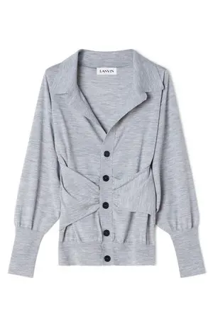 LANVIN Draped Wool Cardigan