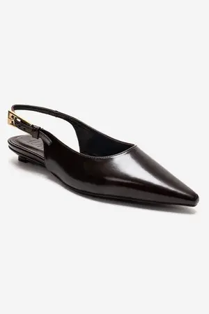 PROLOGUE SHOES Jenna Slingback Pointed Toe Pump - Brown