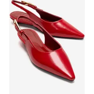PROLOGUE SHOES Jenna Slingback Pointed Toe Pump Red