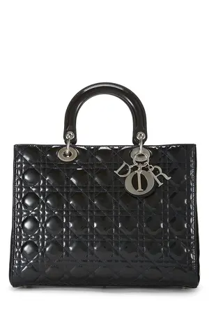 Dior Cannage Patent Leather Lady - Navy