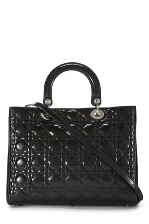 Dior Cannage Patent Leather Lady - Navy