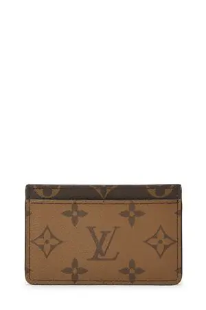 LOUIS VUITTON Monogram Canvas Reversed Porte Cartes Simple - Brown