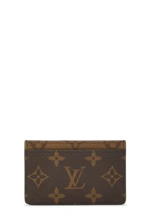 LOUIS VUITTON Monogram Canvas Reversed Porte Cartes Simple