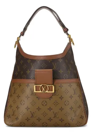 LOUIS VUITTON Monogram Reversed Dauphine Hobo - Brown