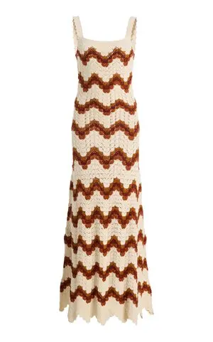 Escvdo Marea Crocheted Maxi Dress Multi