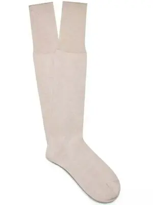 Zegna Calf-length Knit Socks - Neutrals
