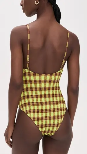 DAMSON MADDER Lilibet Checked One-piece Swimsuit
