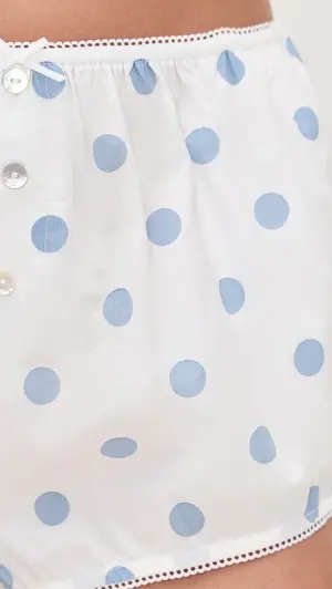 NIA Amaya Polka Dot Shorts With Scalloped Trim And Bow Detail