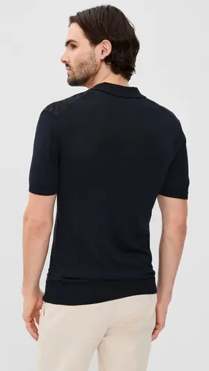 Orlebar Brown Horton Jacquard Polo - Night Iris