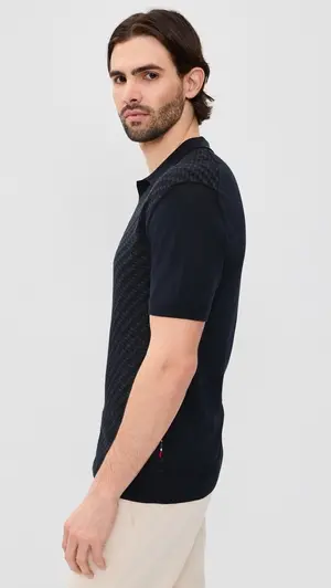 Orlebar Brown Horton Jacquard Polo - Night Iris