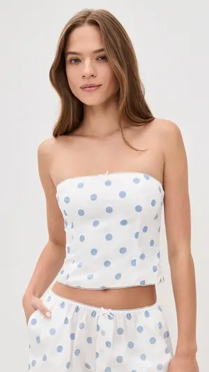 NIA Esperanza Strapless Polka Dot Top