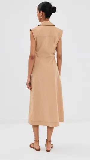 Veronica Beard Orla Midi Dress - Khaki