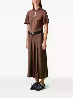 Claudie Pierlot Ruffled Neck-cutout Dress