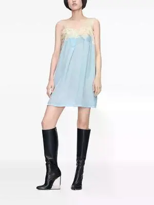 MAISON MARGIELA Lace-trim Mini Dress - Blue