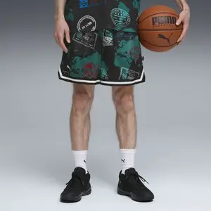 PUMA Patterned Basketball Shorts - Black