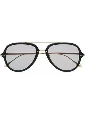 Isabel Marant Pilot Round-frame Sunglasses - Black