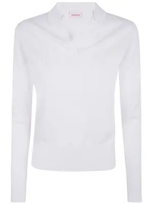 Rossopuro Long Sleeve Polo Collar Top