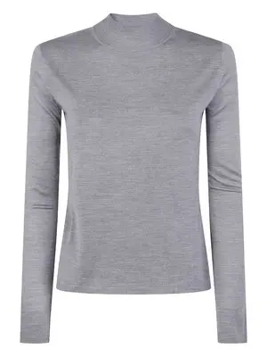 Max Mara Falesia Silky Turtle Neck Sweater - Gray