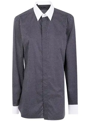 TOM FORD Cotton Printed Diamond Classic Fit Shirt - Black