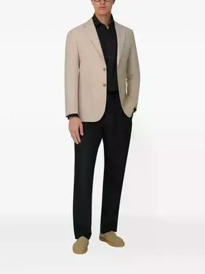 Boggi Milano Mélange Linen And Cotton Jacket - Neutrals
