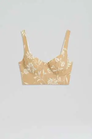Scanlan Theodore Italian Floral Bralet - Sand