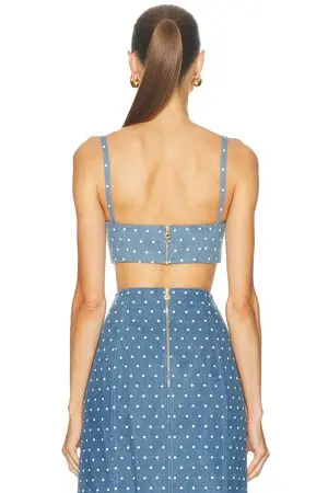 Carolina Herrera Cropped Bustier Top - Light Blue