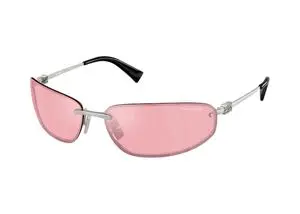 Miu Miu Logo Sunglasses - Silver Pink Mirror Lilac (0mu A50s 1bc70j)