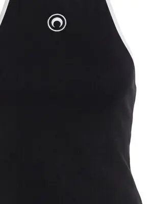 MARINE SERRE Moon Cotton Tank Top - Black